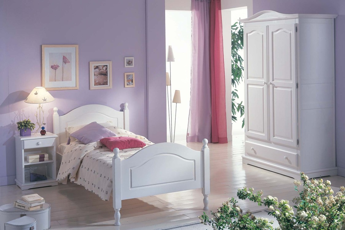 Lit romantique en bois massif DUCIE