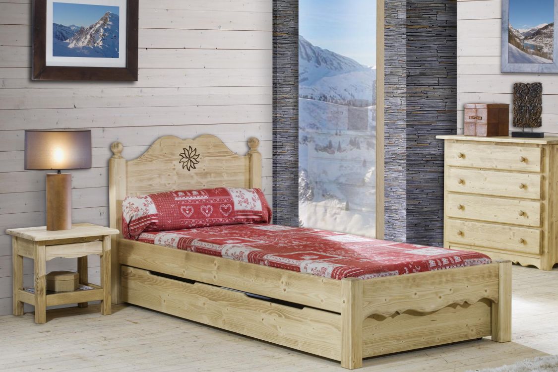 Lit pied de lit bas style chalet CHATEL